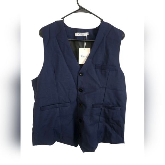 Koyog | Suits & Blazers | Navy Blue Vest With Buttons | Poshmark